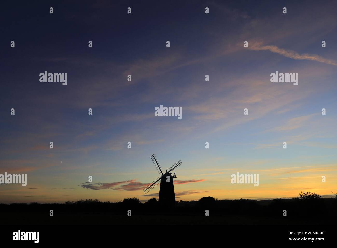 Sunset over Burnham Overy Staithe windmill, Burnham Overy Staithe ...