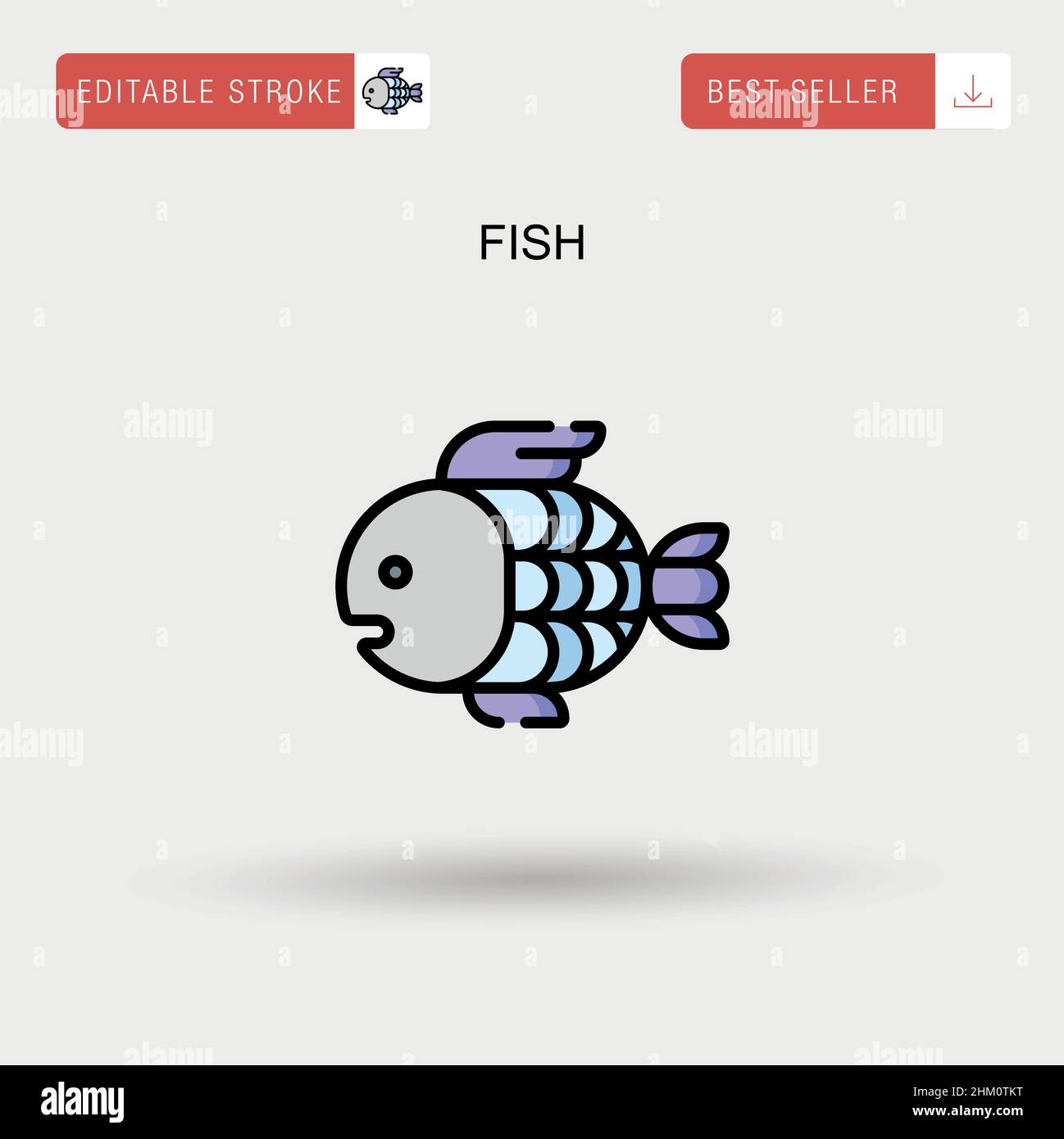 Fish Simple vector icon Stock Vector Image & Art - Alamy