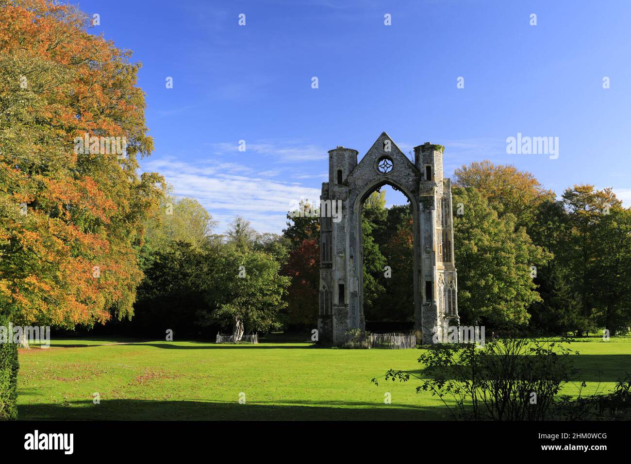 The ruins of Walsingham Abbey, Little Walsingham village, North Norfolk ...