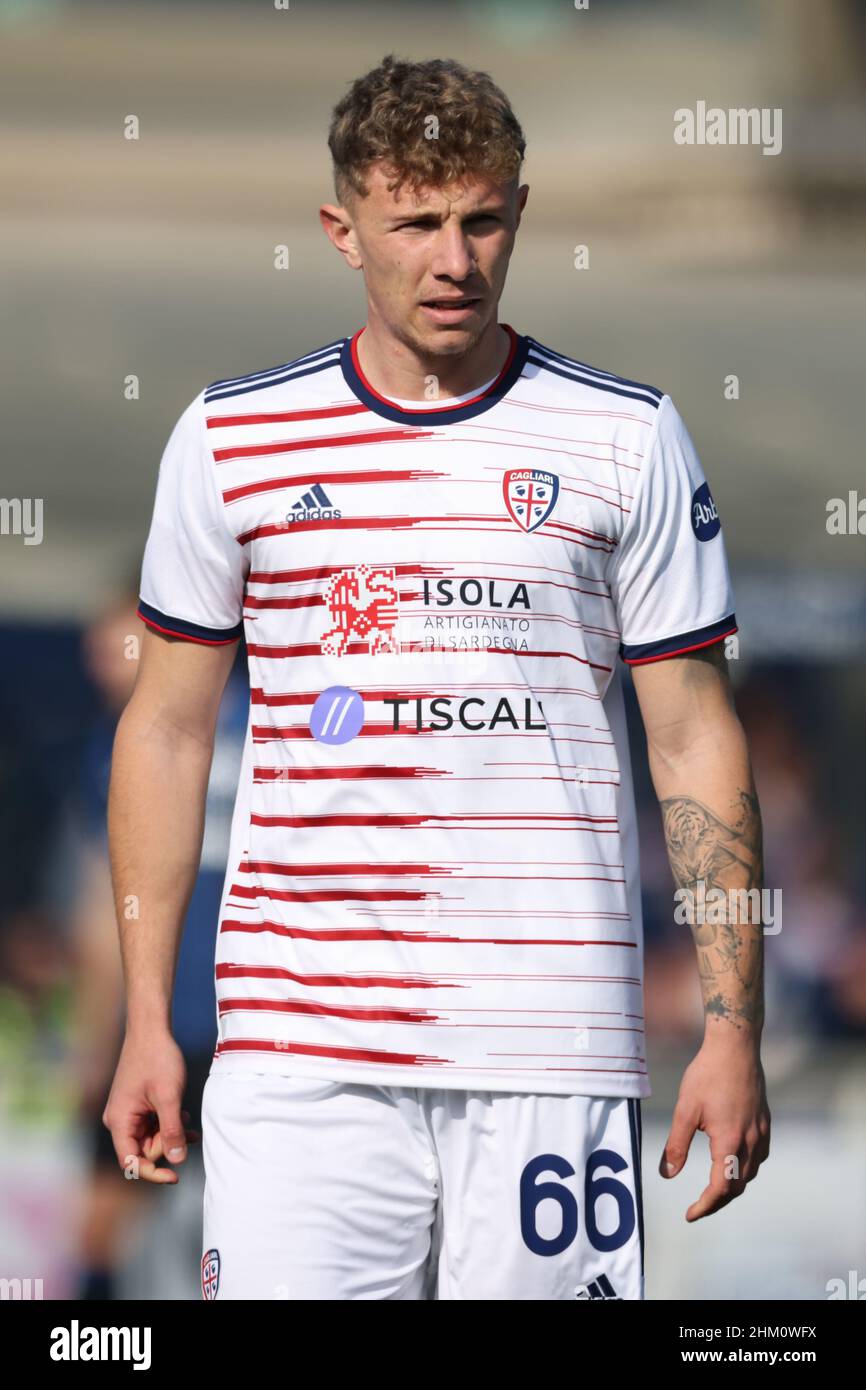 Bergamo, Italy, 6th February 2022. Matteo Lovato of Cagliari looks on ...