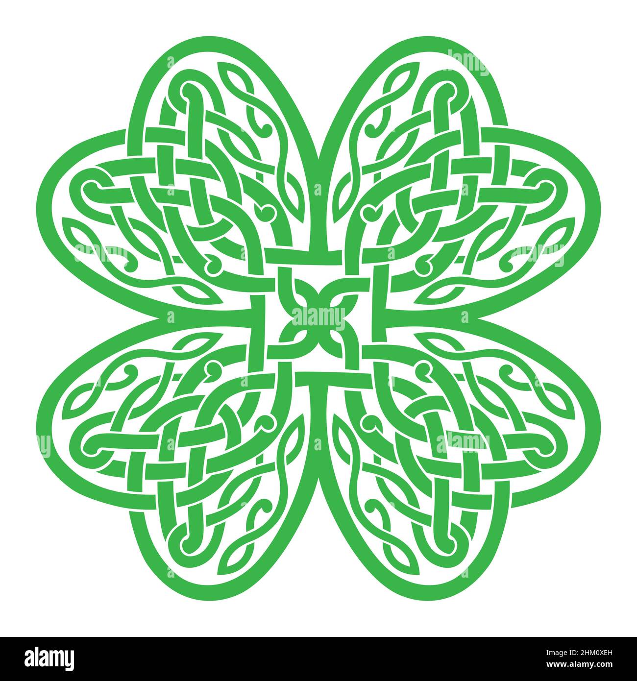 Four-leaf clover shaped knot made of Celtic heart shape knots. Isolated ... Four-leaf clover shaped knot made of Celtic heart shape knots. Isolated ...