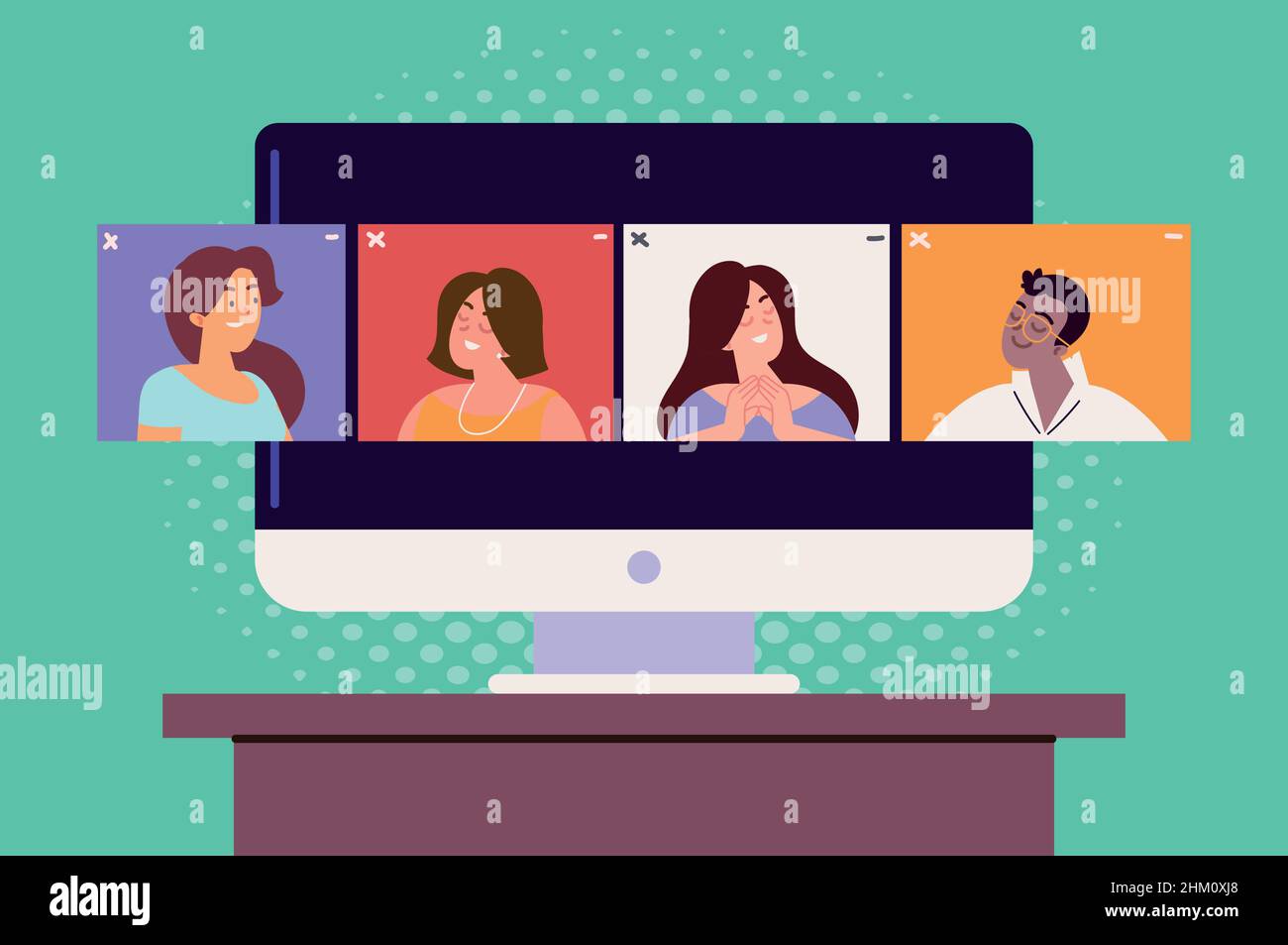 people connecting in video call Stock Vector Image & Art - Alamy