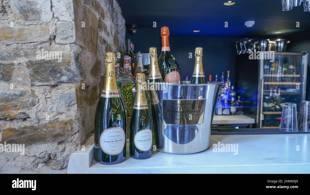 The Champagne bar and lounge at the Bodmin Jail Hotel in cornwall Stock ...