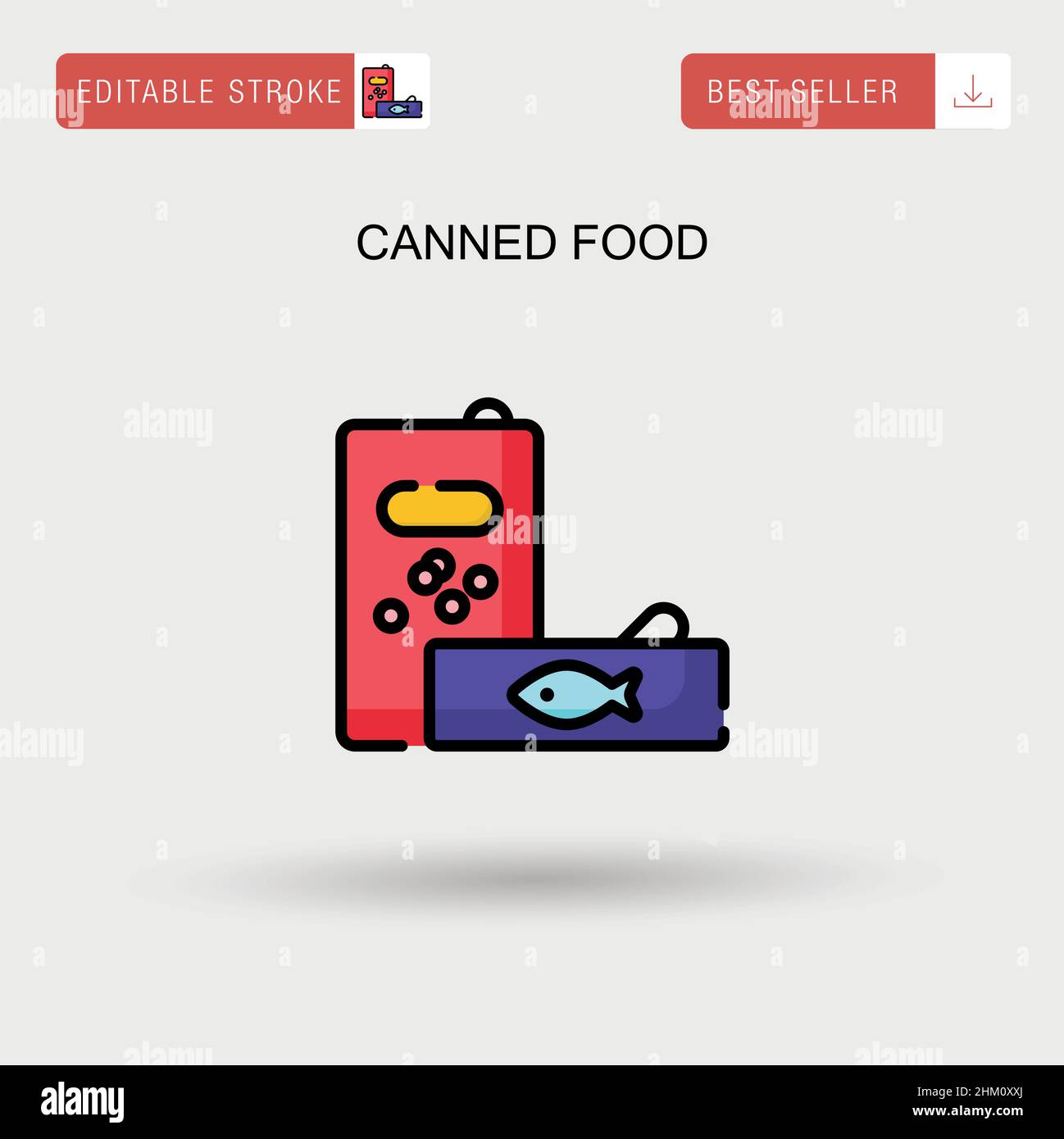 Canned food Simple vector icon Stock Vector Image & Art - Alamy