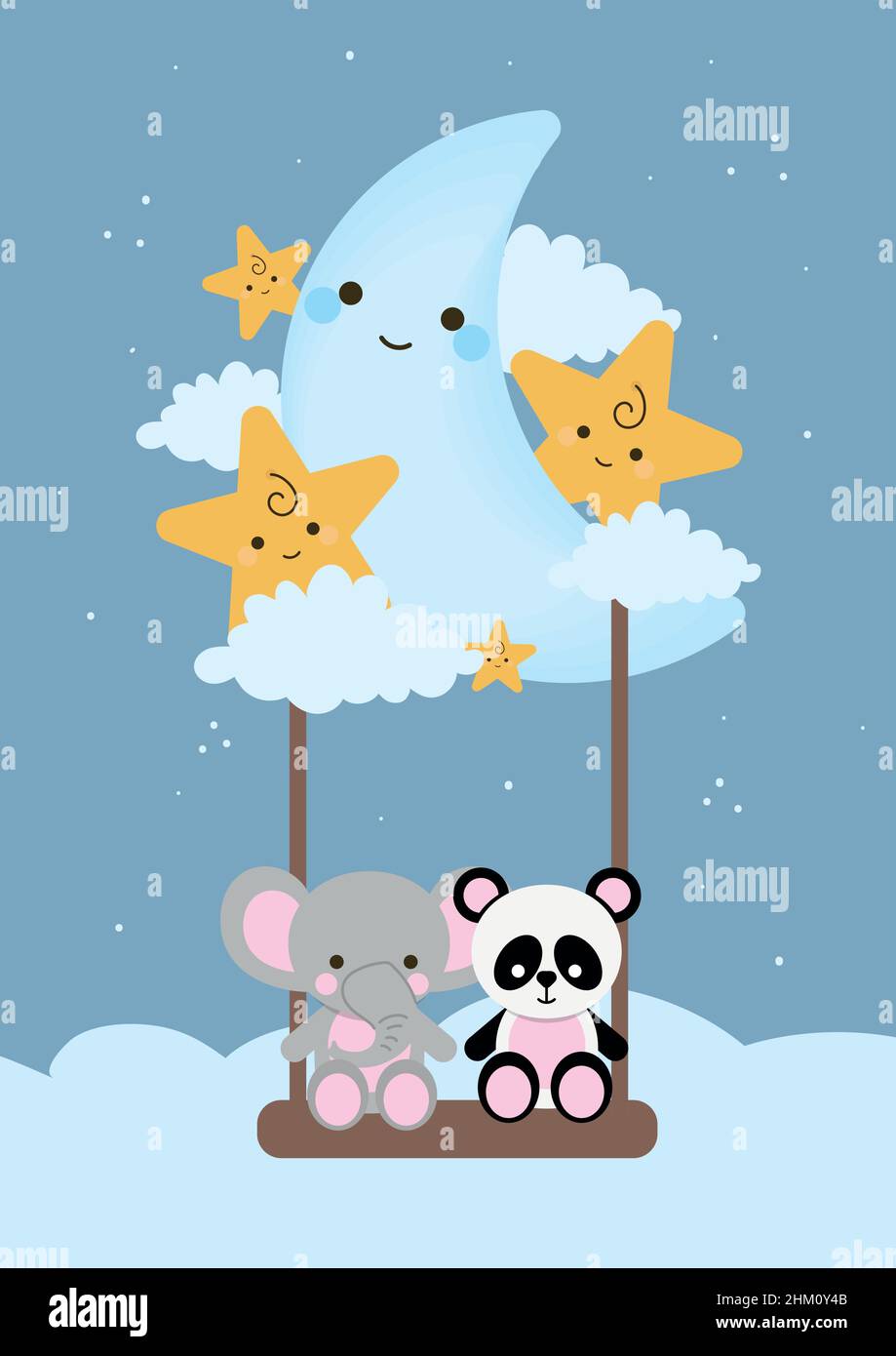 baby animals night Stock Vector Image & Art - Alamy