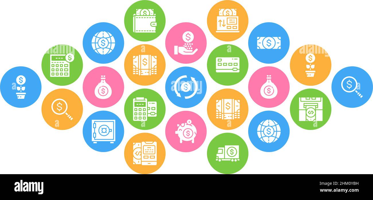Banking concept vector design. Credit Card, Currency Exchange, Atm ...