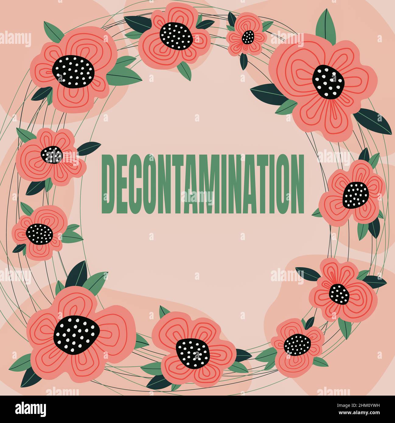 Text sign showing Decontamination. Word for neutralizing every presence ...