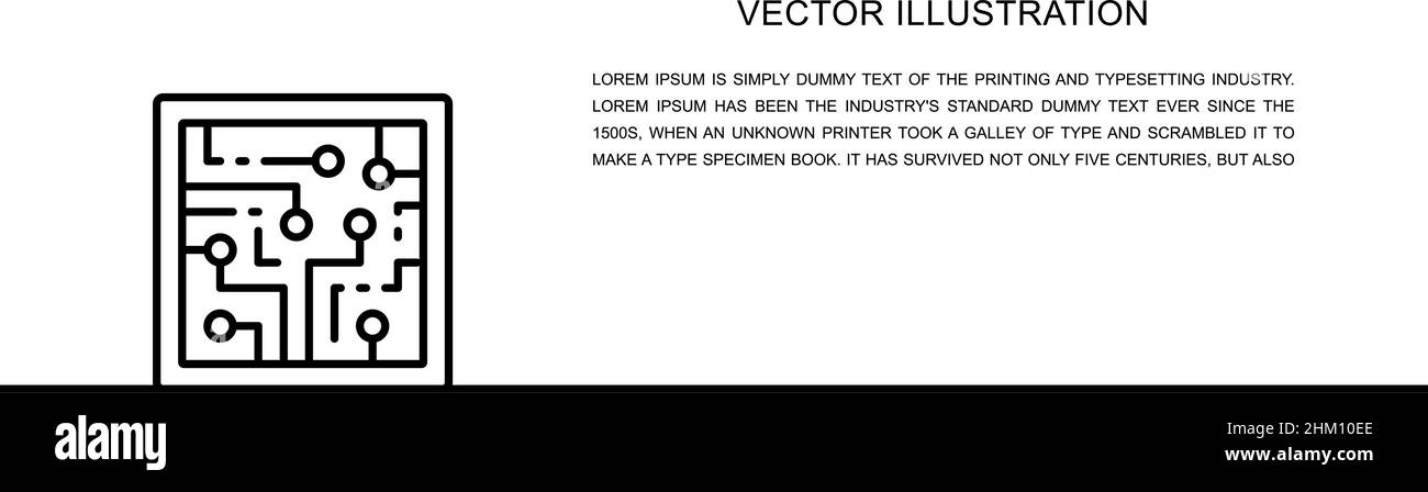 CPU, computer chip, electronic circuit, processor one line icon Stock Vector Image & Art - Alamy