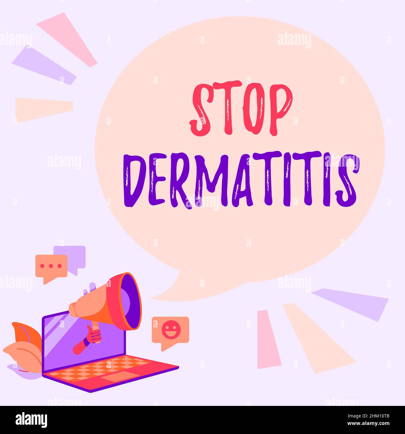 Conceptual caption Stop Dermatitis. Word Written on Put an end in ...