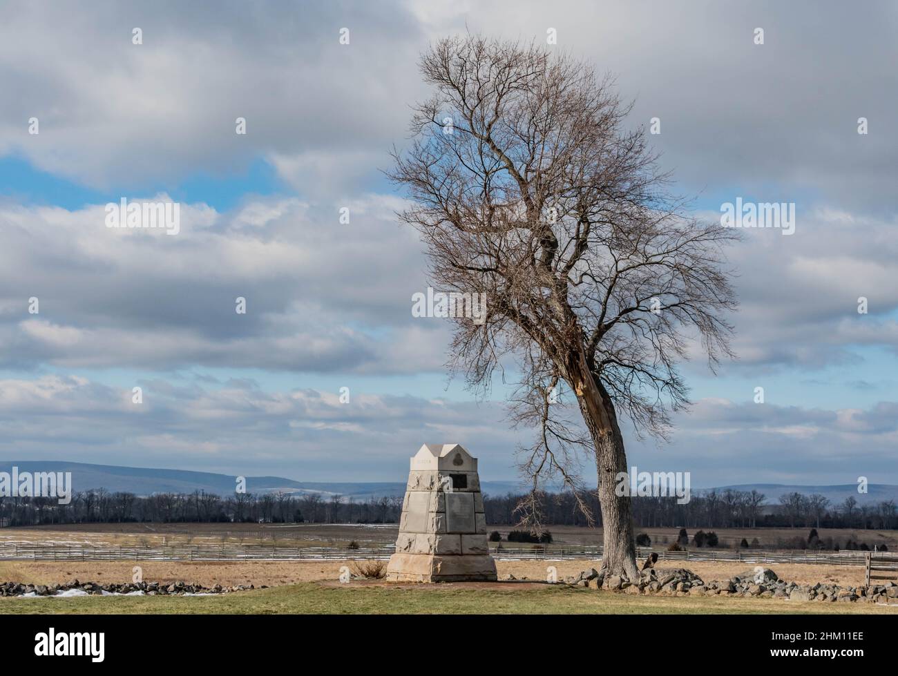 Monument to the California Regiment on a Winter Afternoon, Gettysburg ...