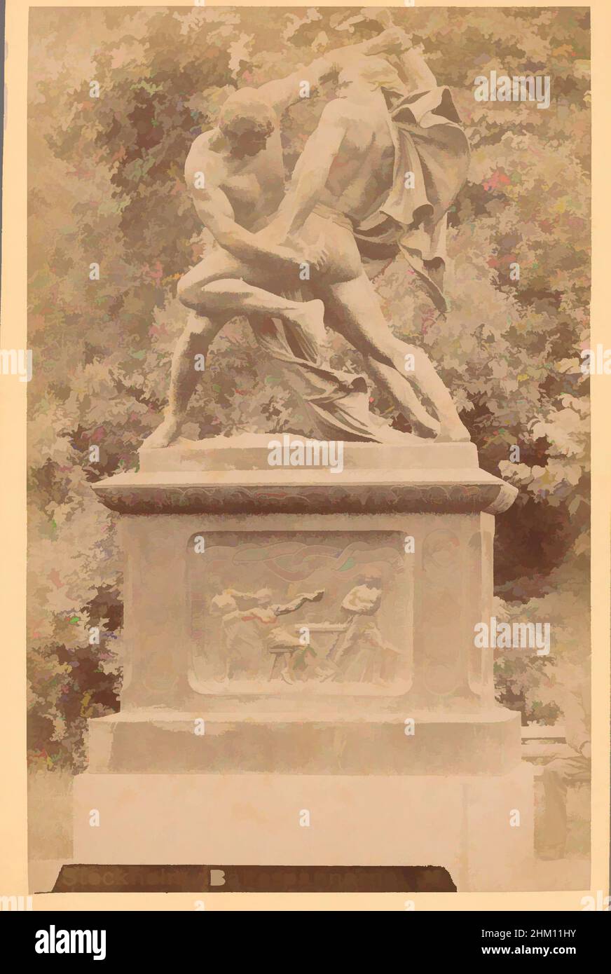 Art inspired by View of the sculpture Bältespännarna by Johan Peter ...