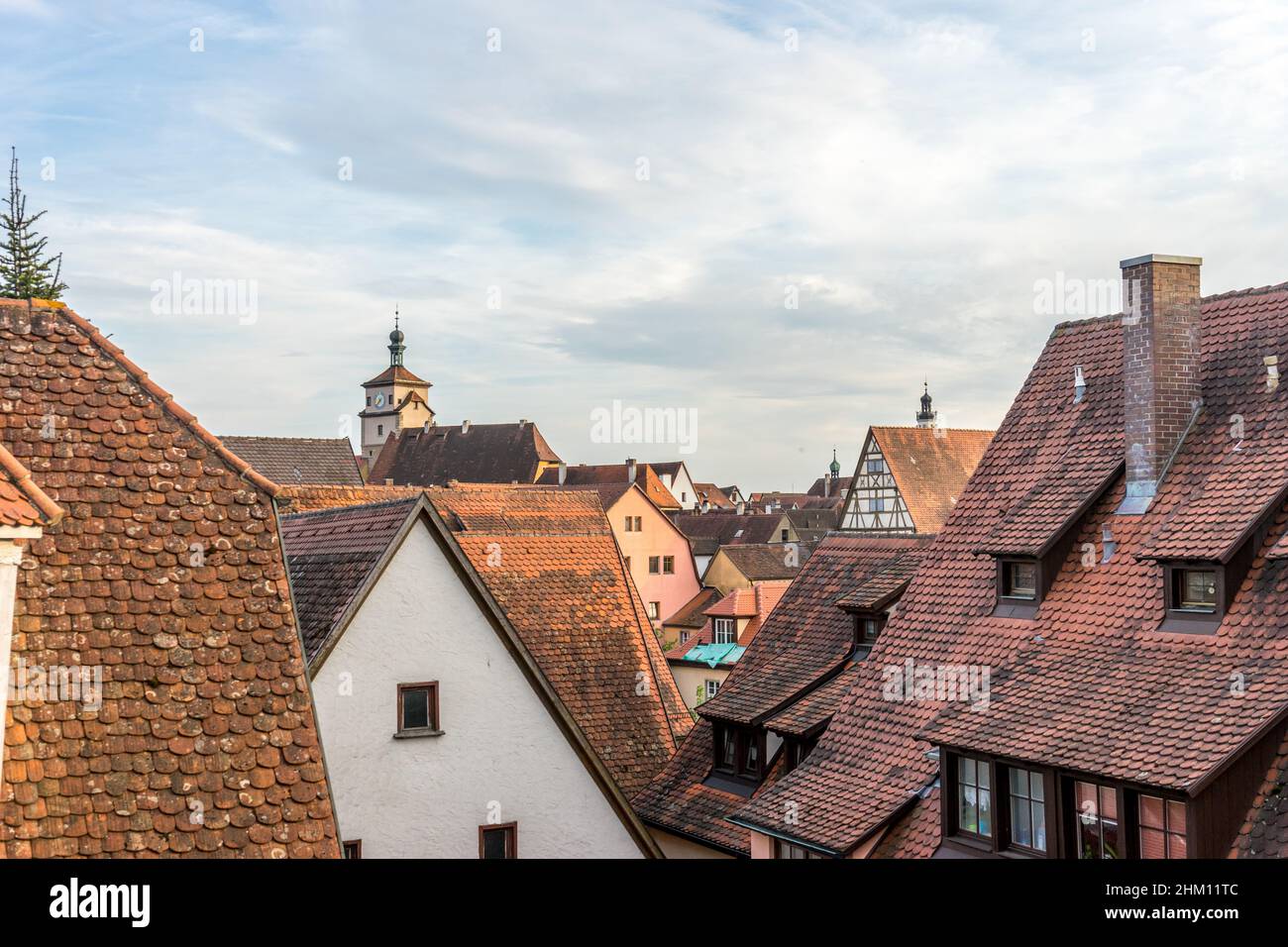 Traditional buildings of Rothenburg ob der Tauber town in Germany Stock ...