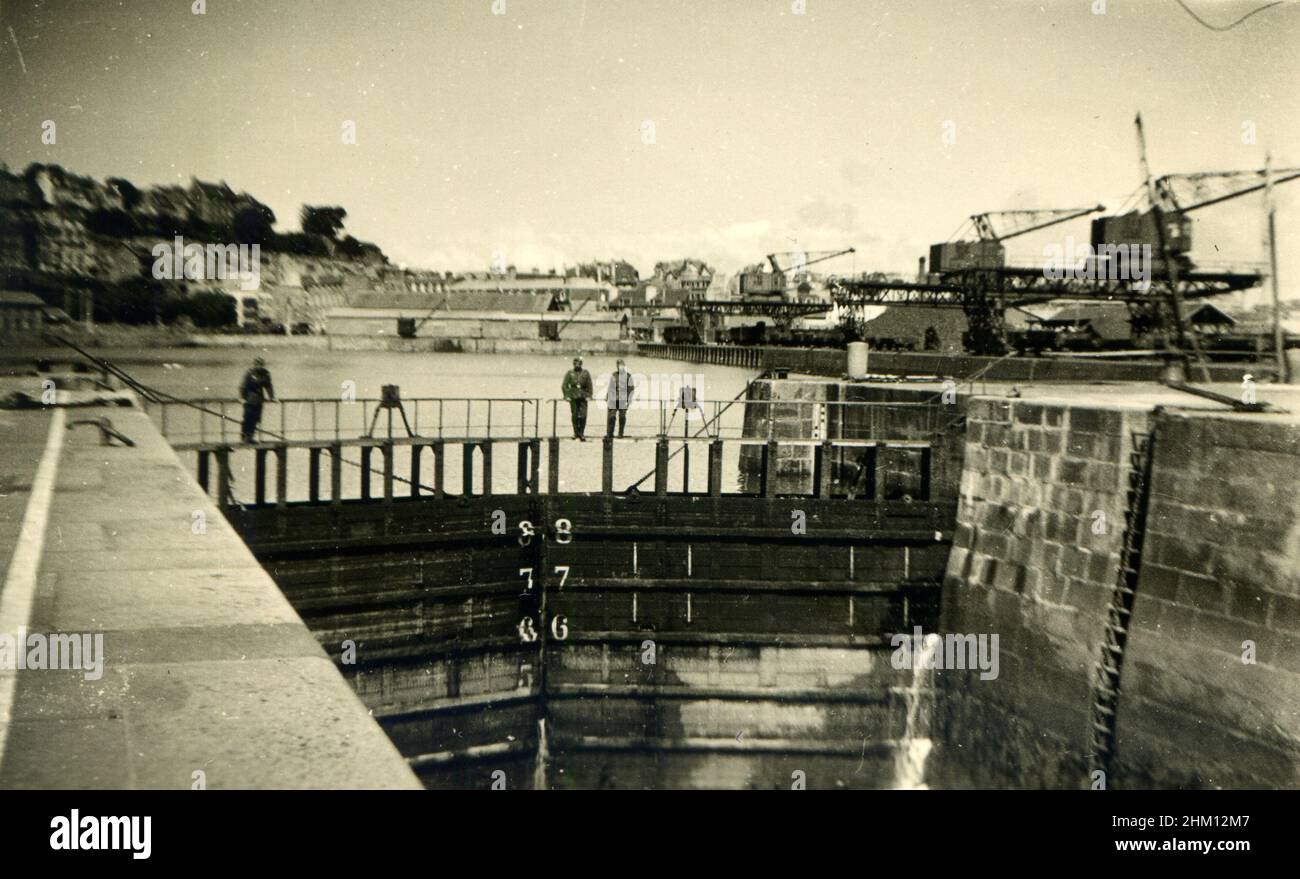 WWII WW2 german soldiers invades France - 6 august 1940, Granville ...