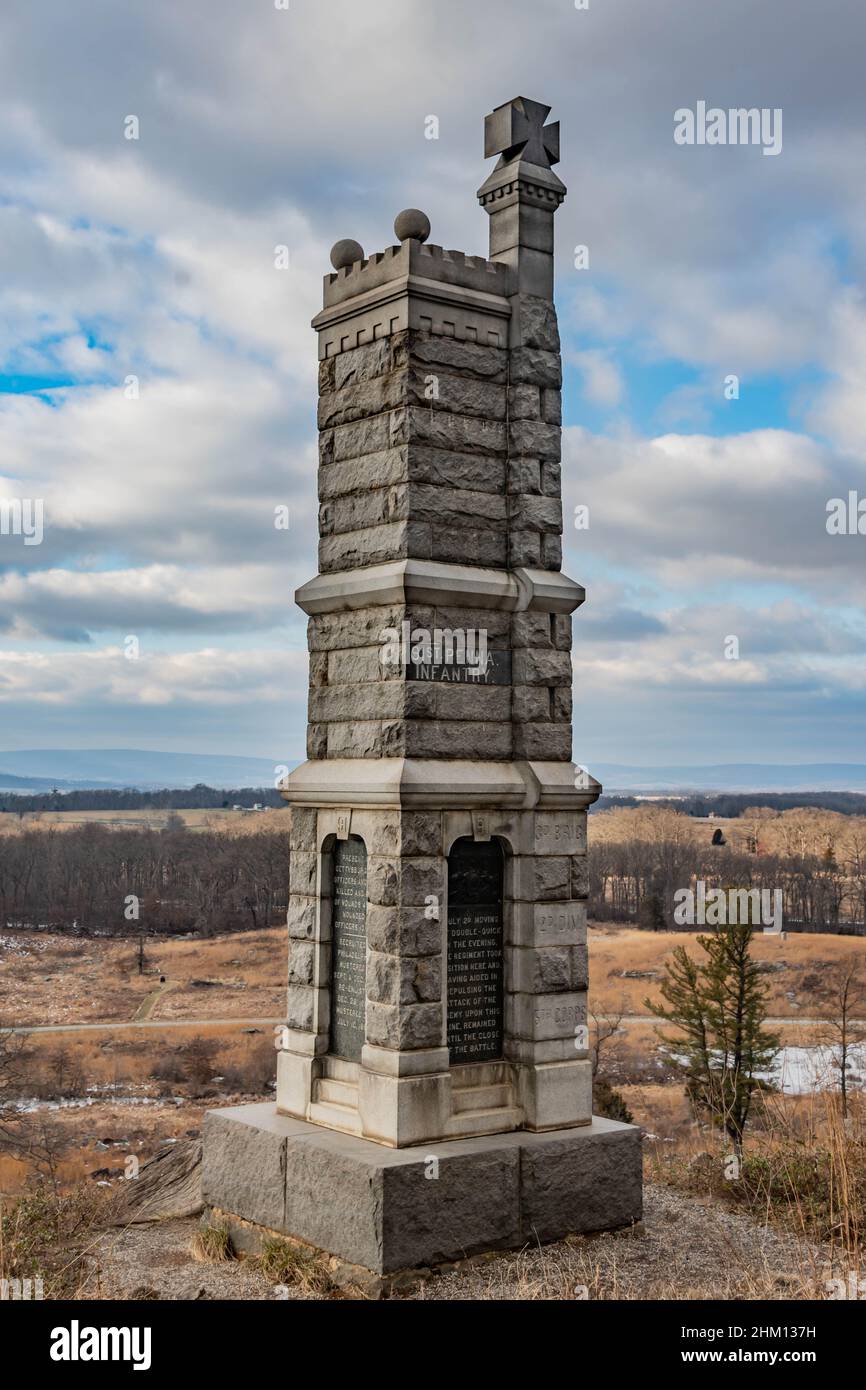 Monument to the 91st Pennsylvania Infantry, Little Round Top ...