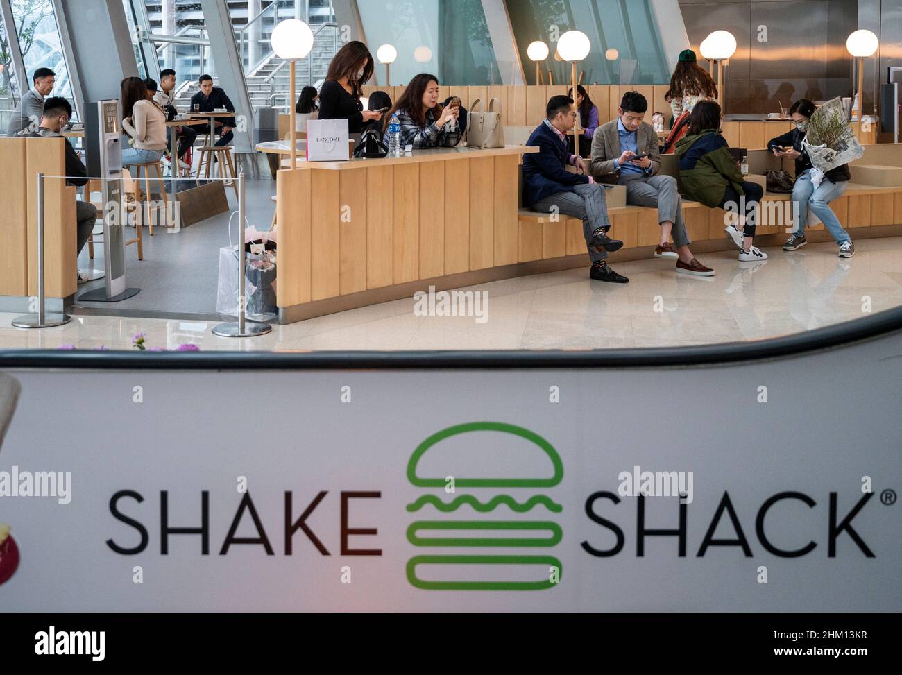 American fast casual restaurant chain Shake Shack banner is displayed ...