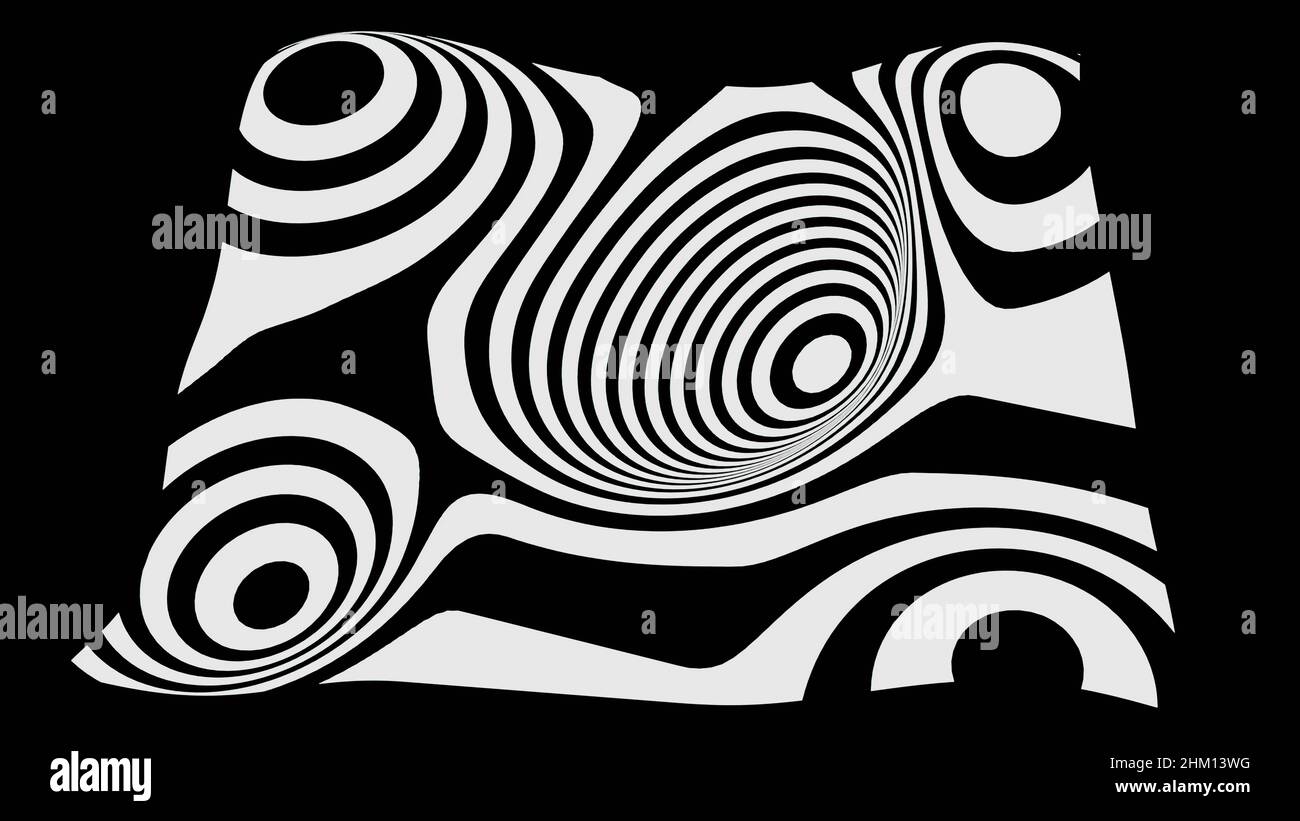 3d illustration - abstract black and white background with lines Stock ...
