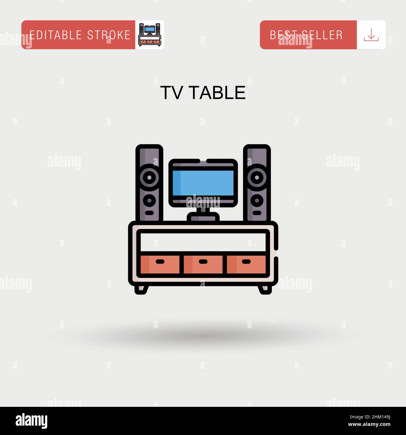 Tv table Simple vector icon Stock Vector Image & Art - Alamy