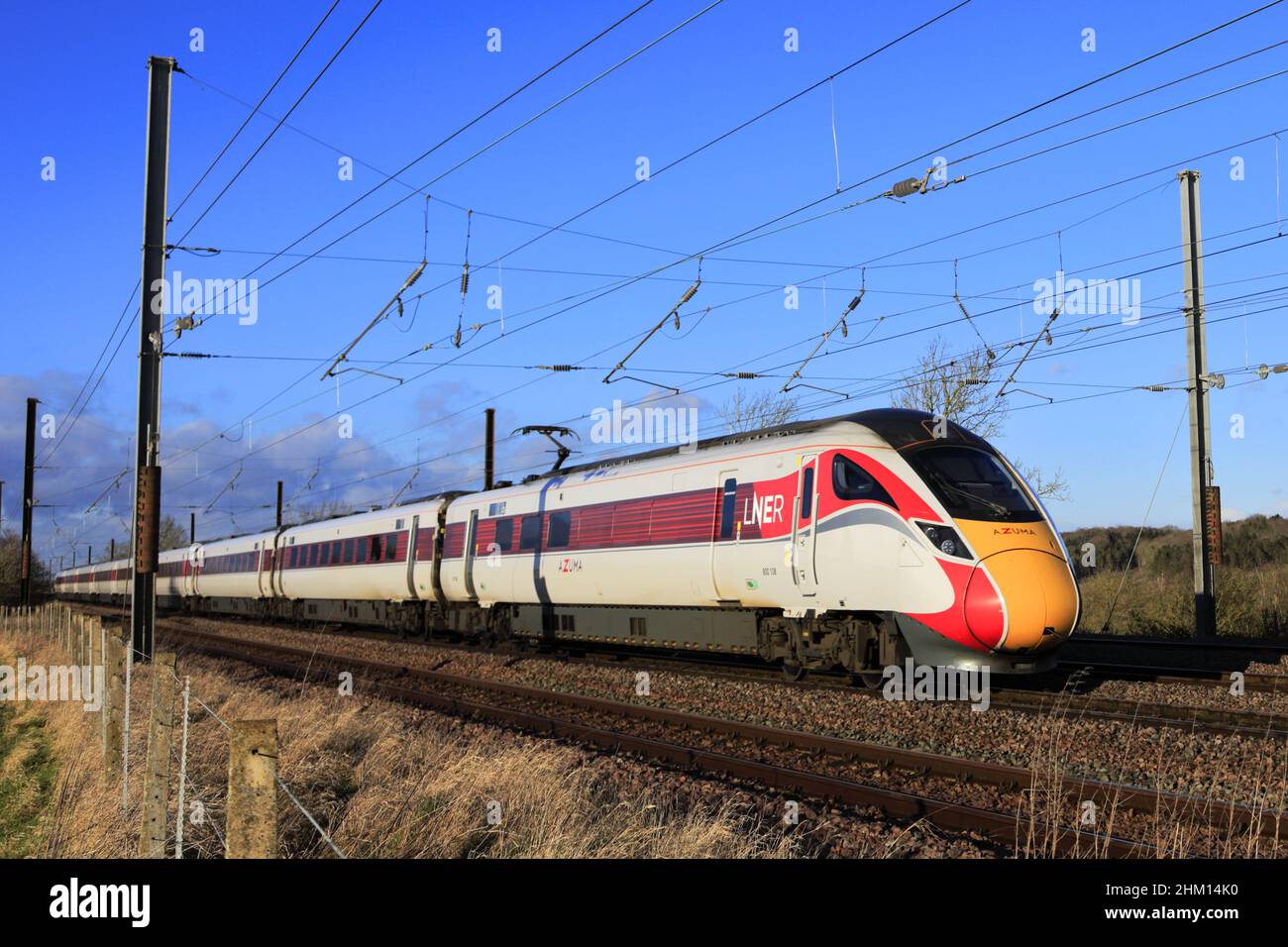 LNER Azuma train, Class 800, East Coast Main Line Railway, Grantham ...