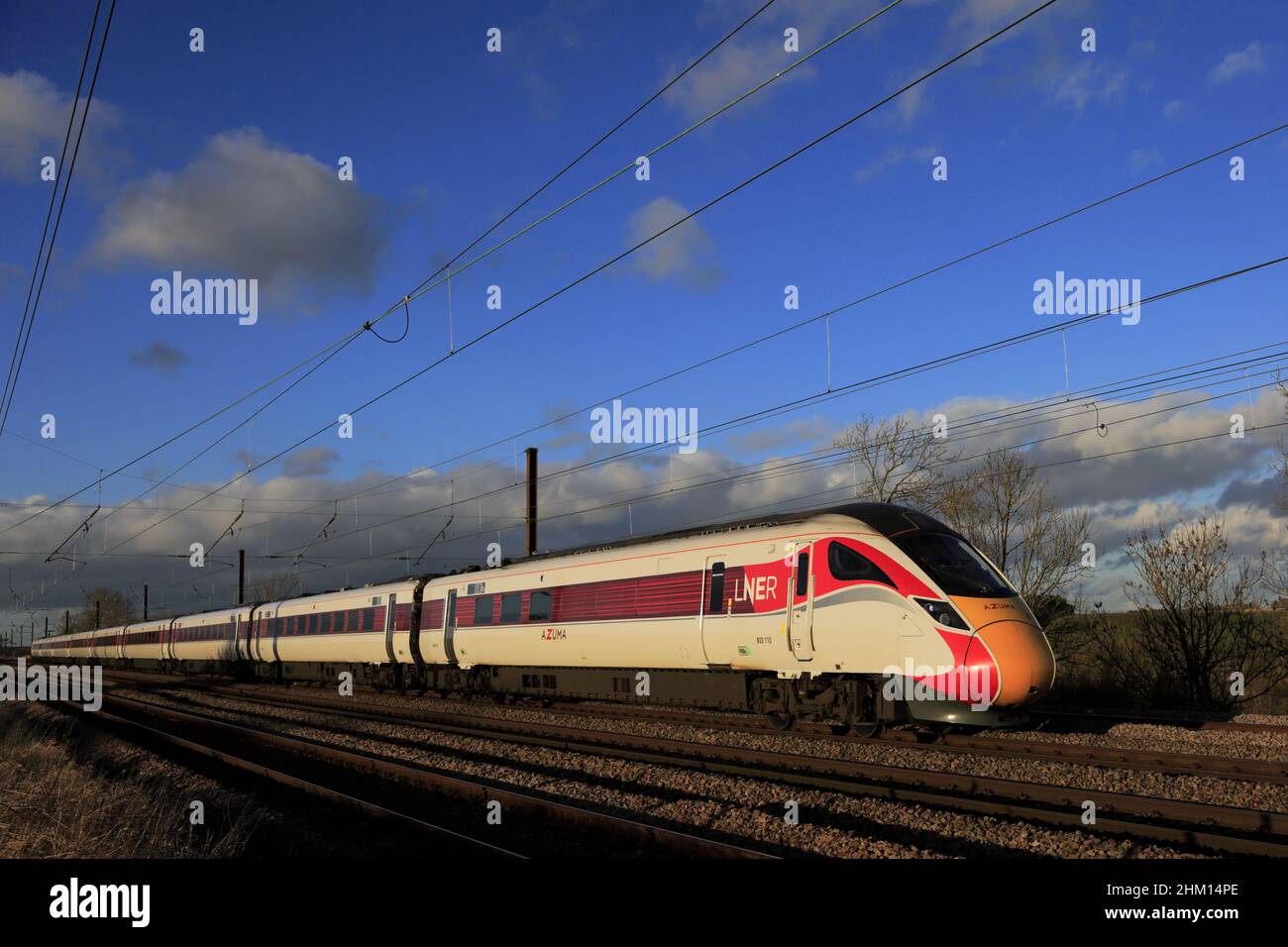 LNER Azuma train, Class 800, East Coast Main Line Railway, Grantham ...