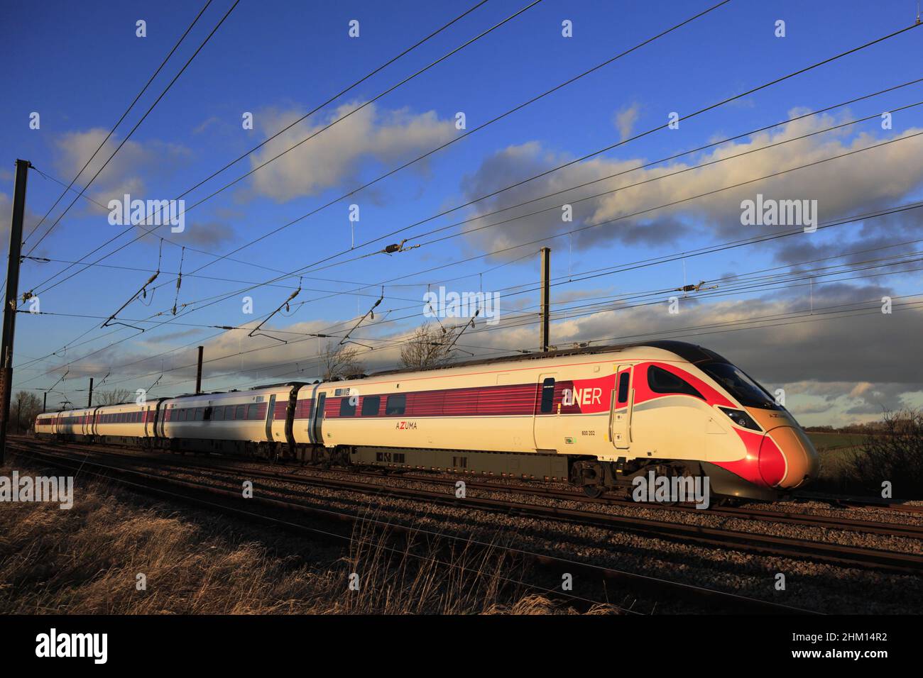 LNER Azuma train, Class 800, East Coast Main Line Railway, Grantham ...