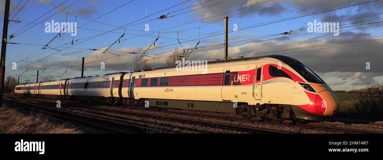 LNER Azuma train, Class 800, East Coast Main Line Railway, Grantham ...
