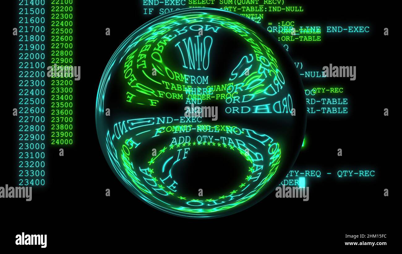 3d illustration - Hacker code working on a computer screen terminal Stock Photo - Alamy