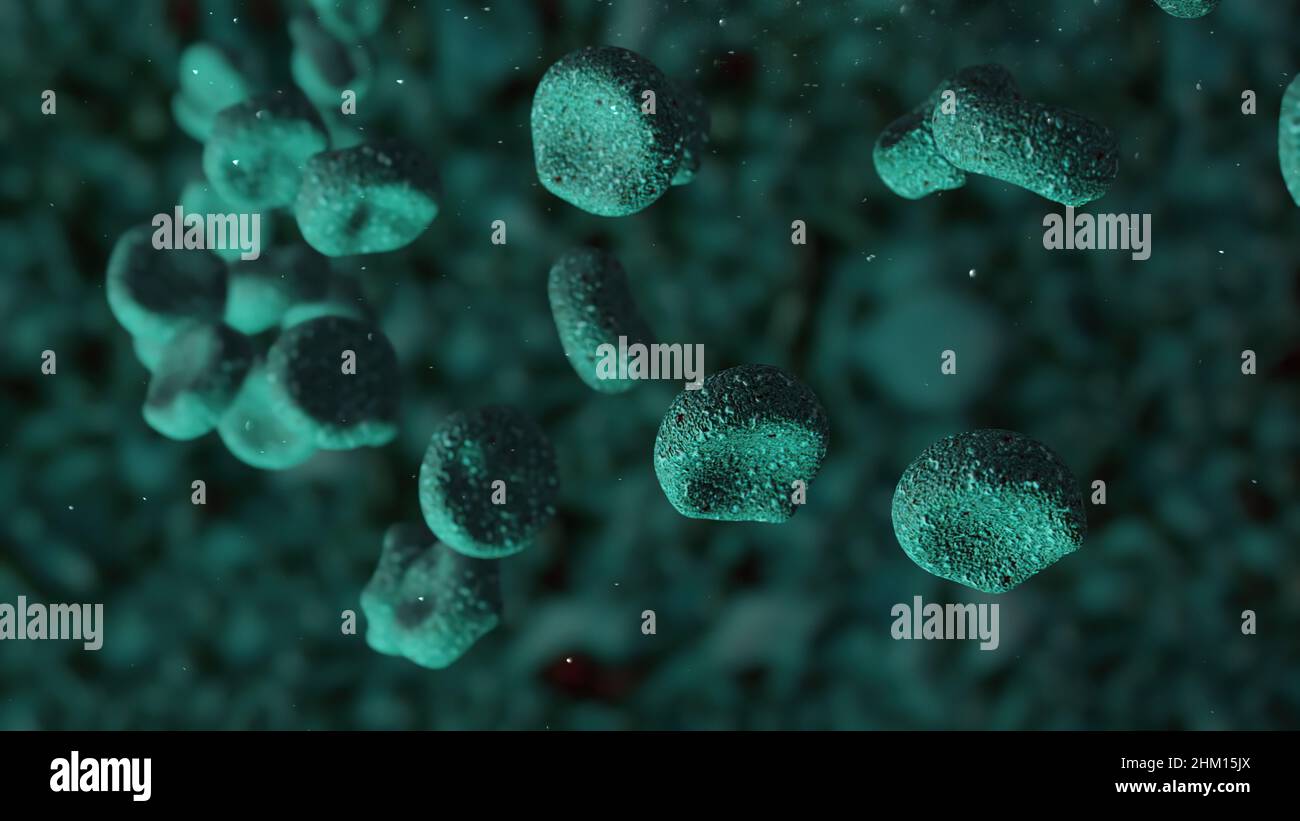 3d illustration - Sick Red Blood Cells Flowing Inside Human Vein ...