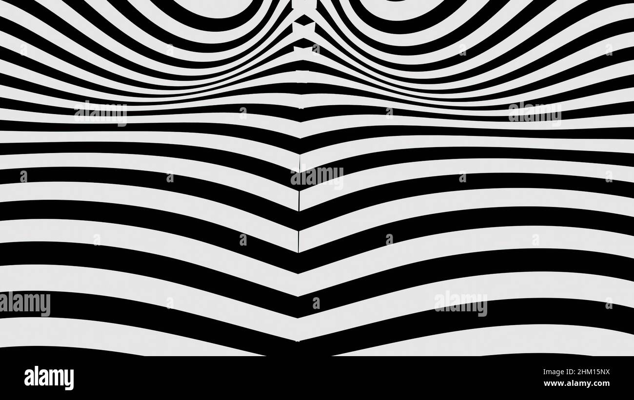 3d illustration - abstract black and white background with lines Stock ...