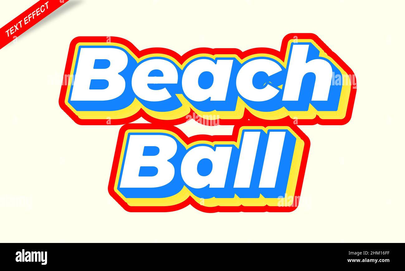 colorful beach ball text effect design Stock Vector Image & Art - Alamy