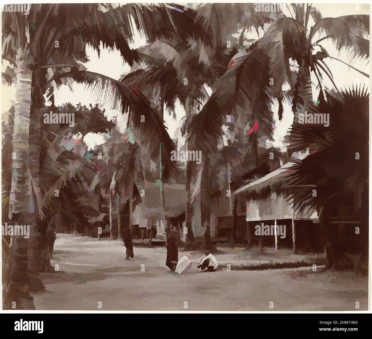 Art inspired by Village view near the Salween, Myanmar, Mountin and the ...