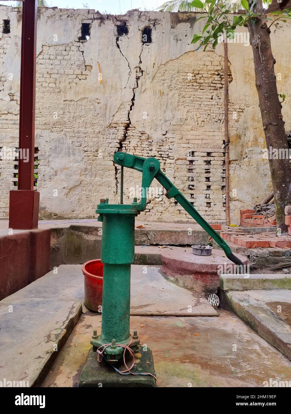 Ancient hand pump for supplying water to the visitors at the Hindu ...