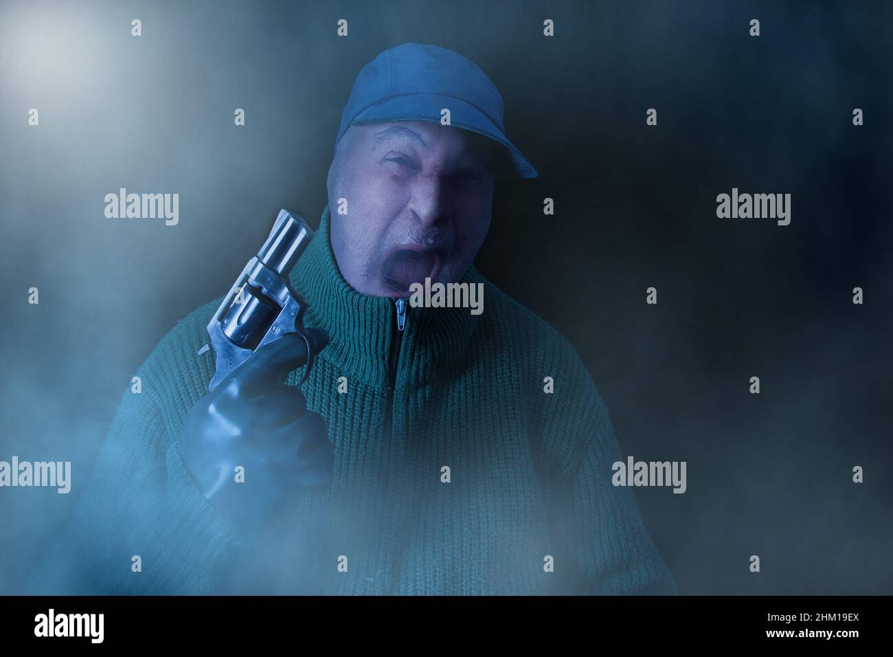 Man with distorted face hi-res stock photography and images - Alamy