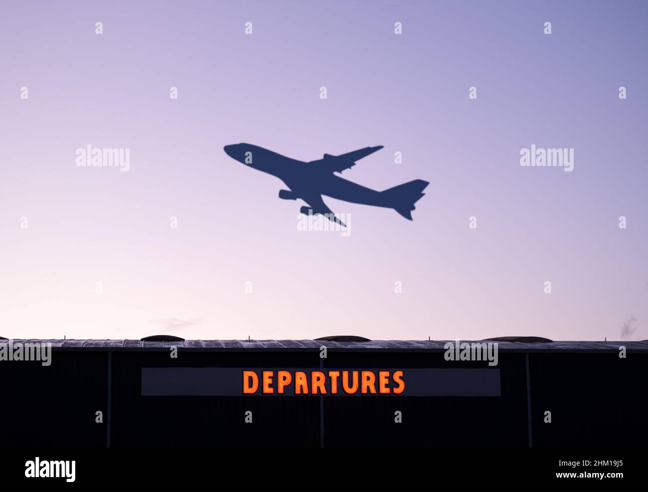 Airplane taking off sunrise hi-res stock photography and images - Alamy