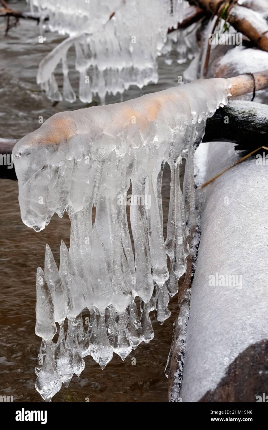Icicles in closeup Stock Photo - Alamy