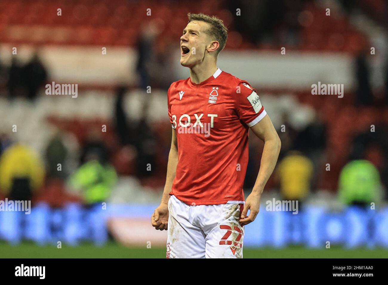 Ryan Yates #22 of Nottingham Forest celebrates with he fans Stock Photo ...