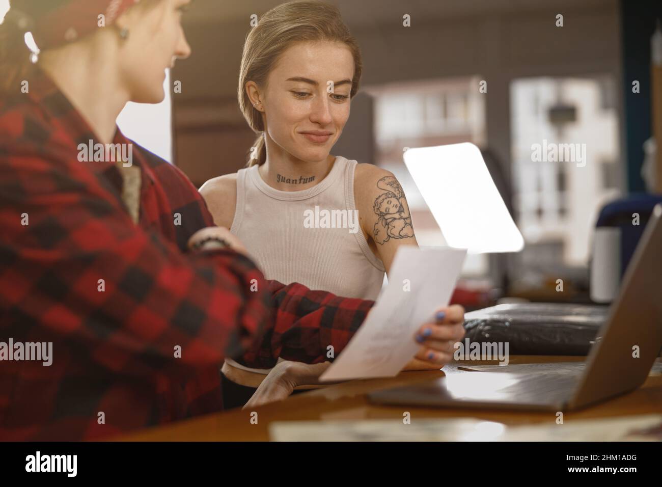 Helping client hi-res stock photography and images - Alamy