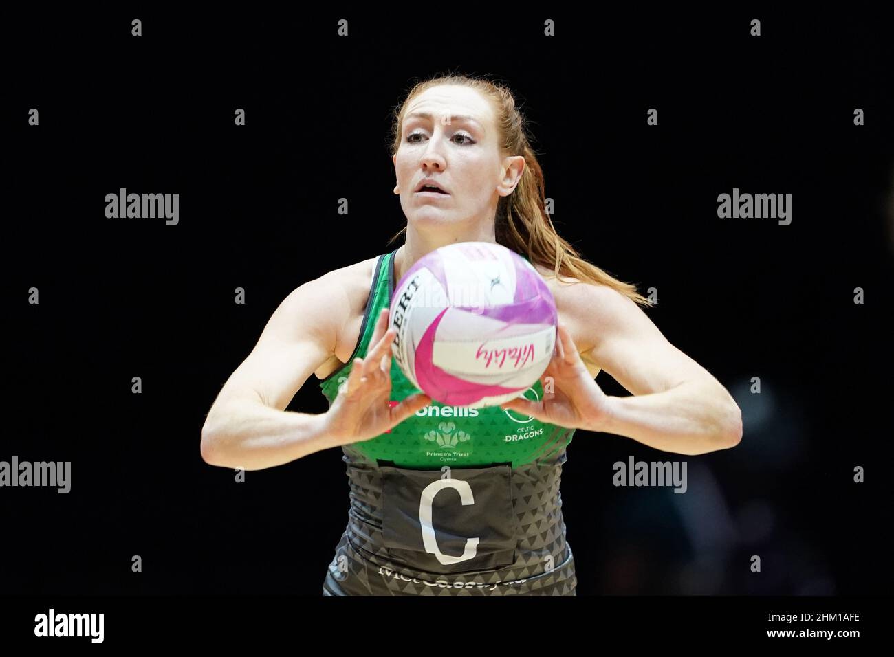 Celtic Dragons' Clare Jones during the Vitality Netball Superleague ...