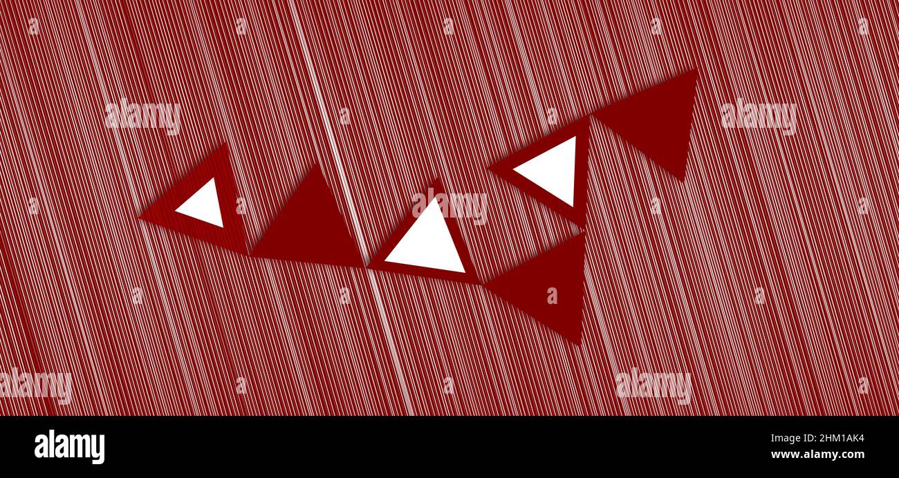 An Abstract design with hatching background and six triangle with small ...
