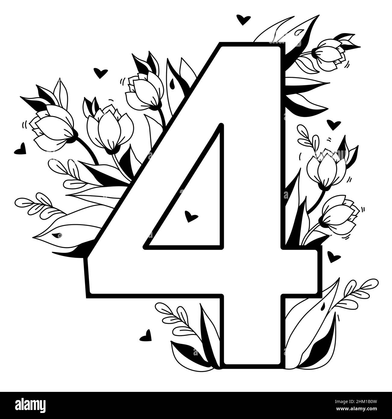 Number 4 leaves Stock Vector Images - Alamy