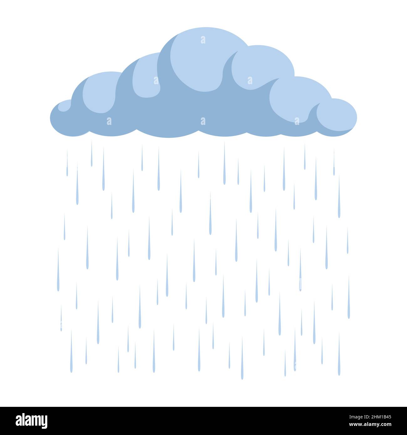 Simple flat style cloud and rain. Autumn, cloudy, gloomy weather. A ...