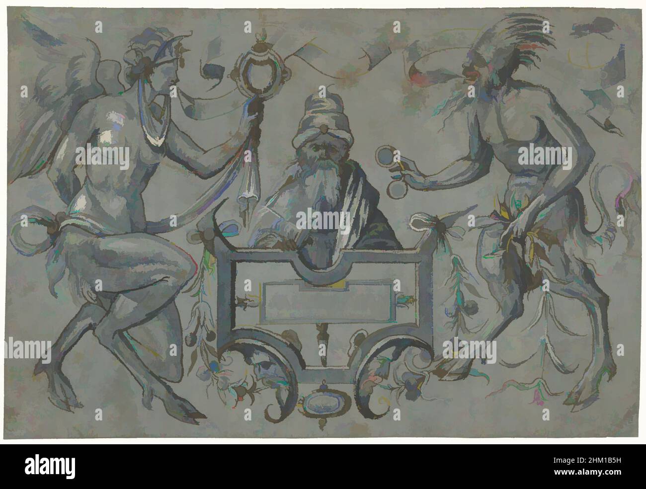 Art inspired by The Golden Middle Way, Mhoenatan (?), On the left a ...