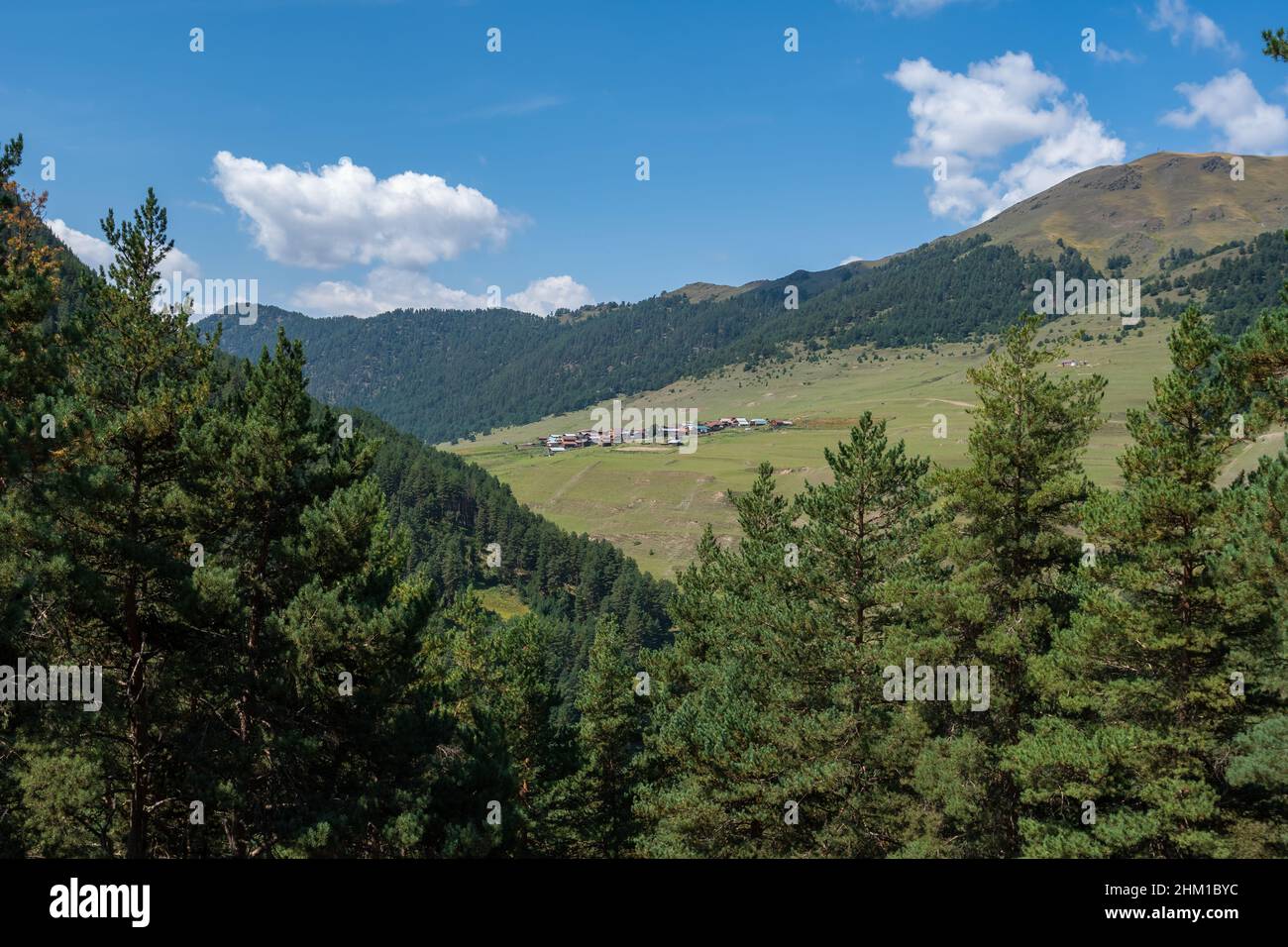 View of the remote Tusheti village of Diklo, Georgia Stock Photo - Alamy