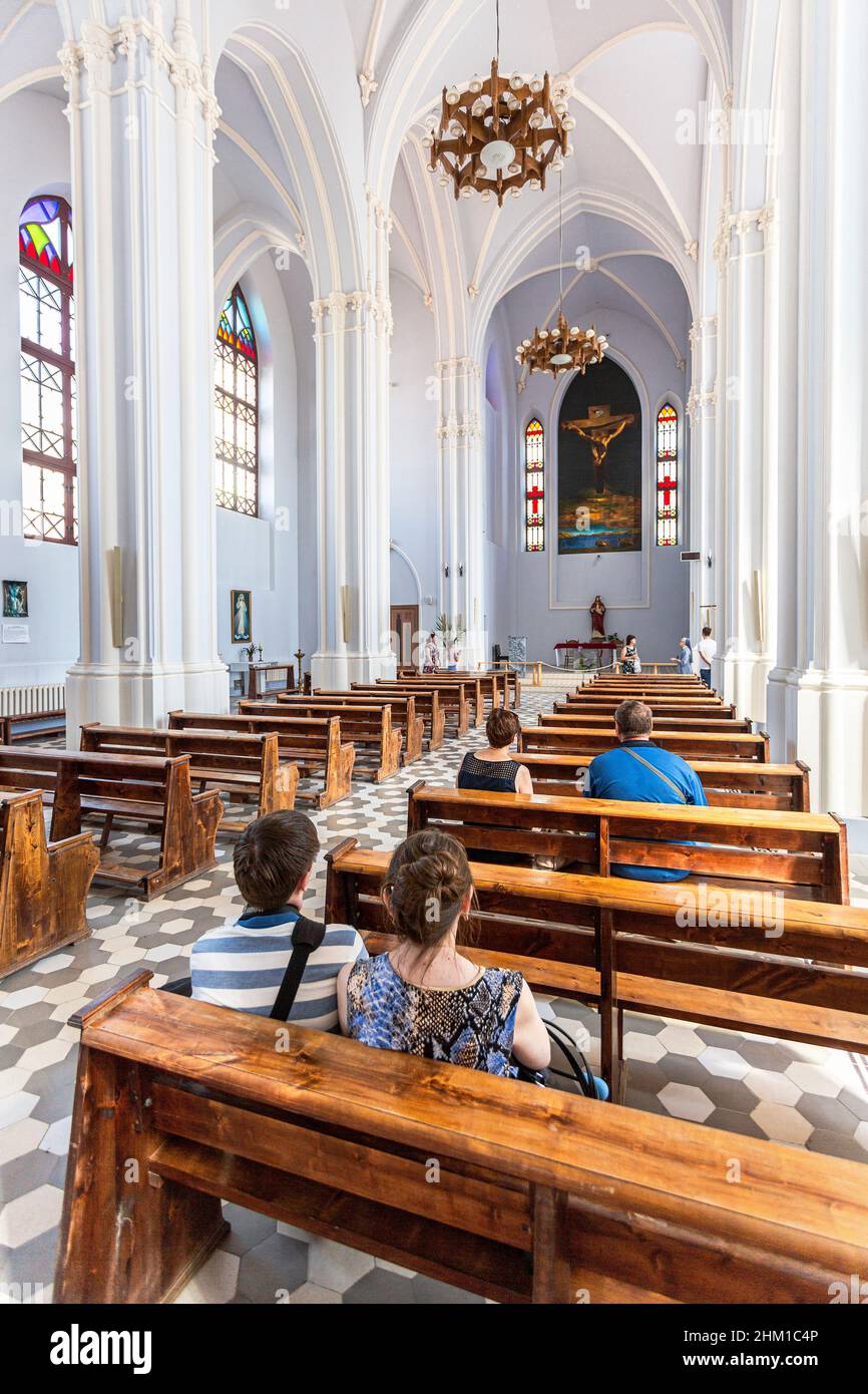 Samara, Russia - June 12, 2019: Interior of Roman Catholic parish of ...