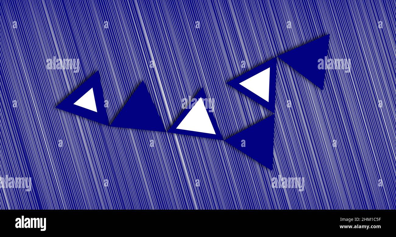 An Abstract design with hatching background and six triangle with small ...