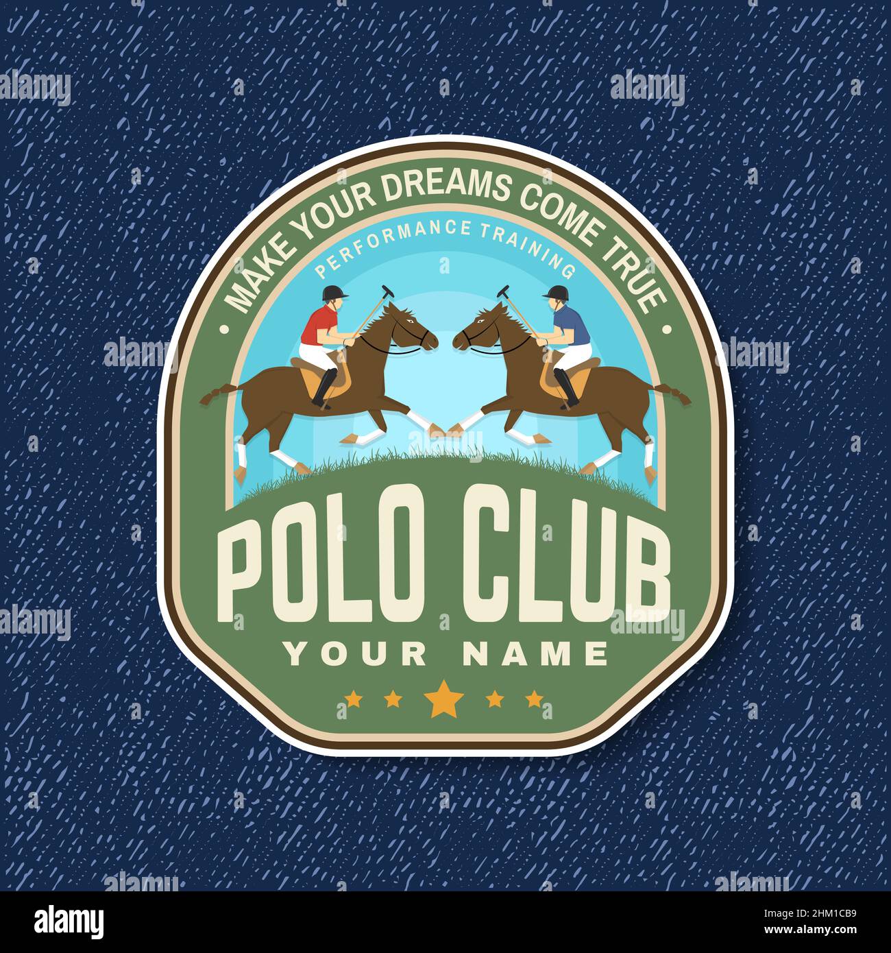 Polo club sport badge, patch, emblem, logo. Vector illustration. Color ...