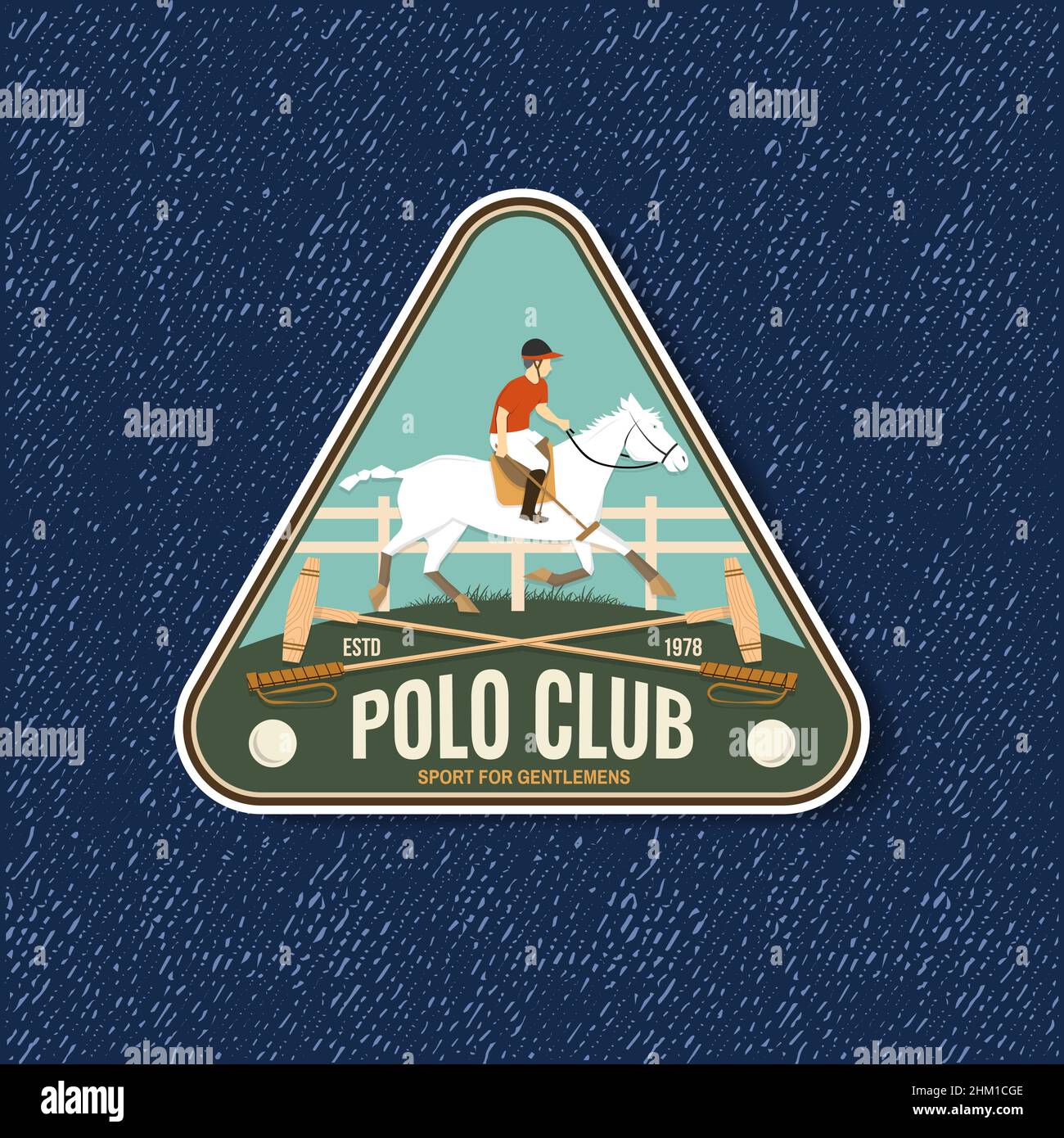 Polo club sport badge, patch, emblem, logo. Vector illustration. Color ...