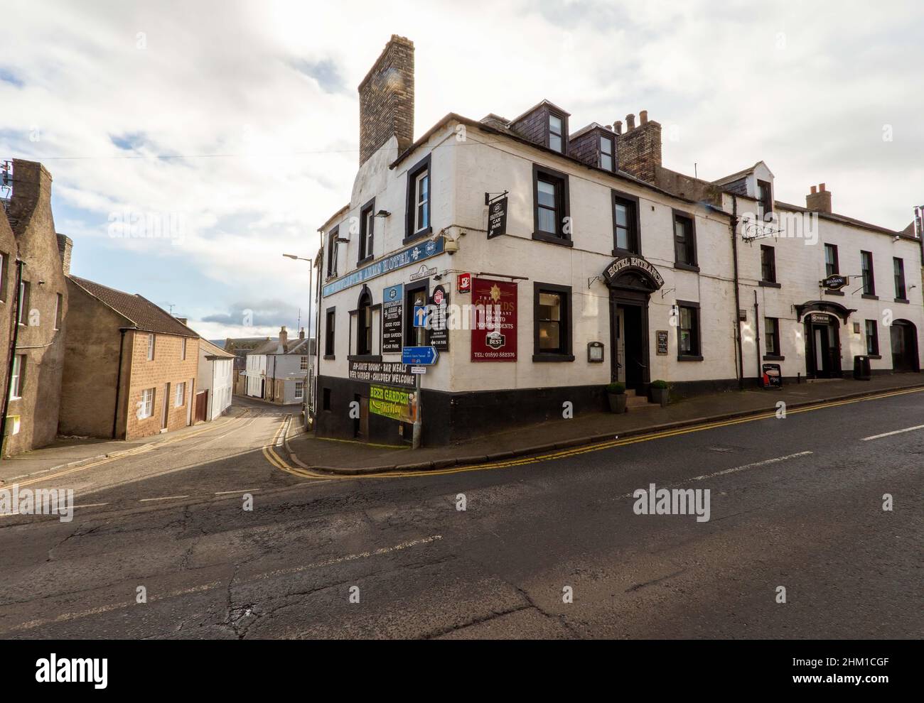 Newcastle Arms Hotel on the High Street in Coldstream, Scotland, UK ...