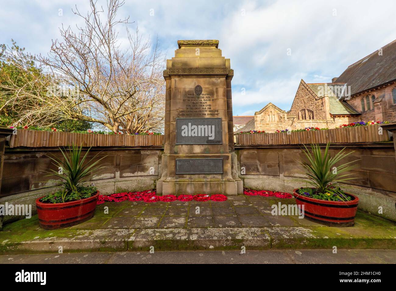War Memorial in the town centre of Coldstream, Scottish Borders ...