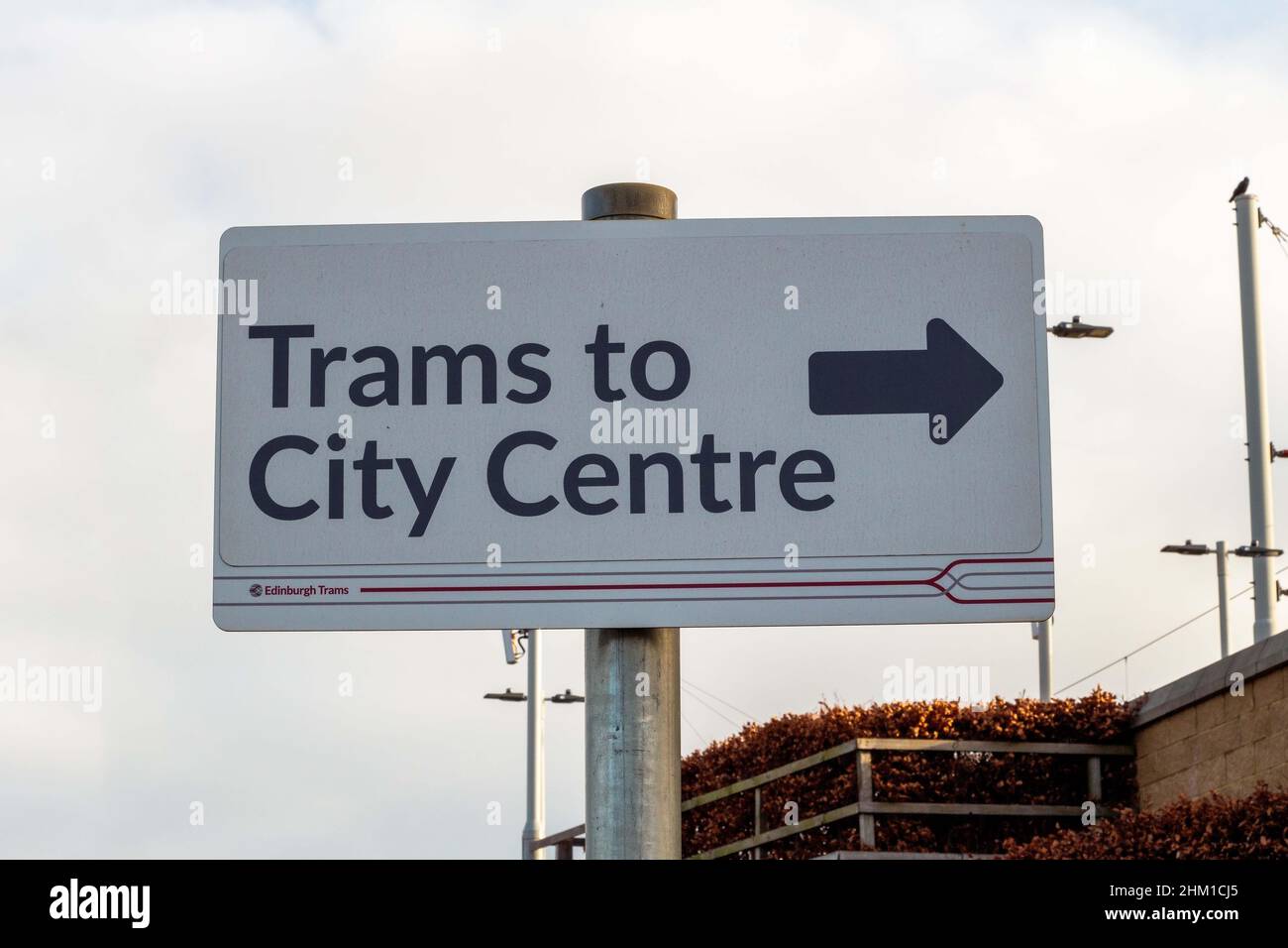 Tram Stop sign directing you for Edinburgh City Centre, Edinburgh ...