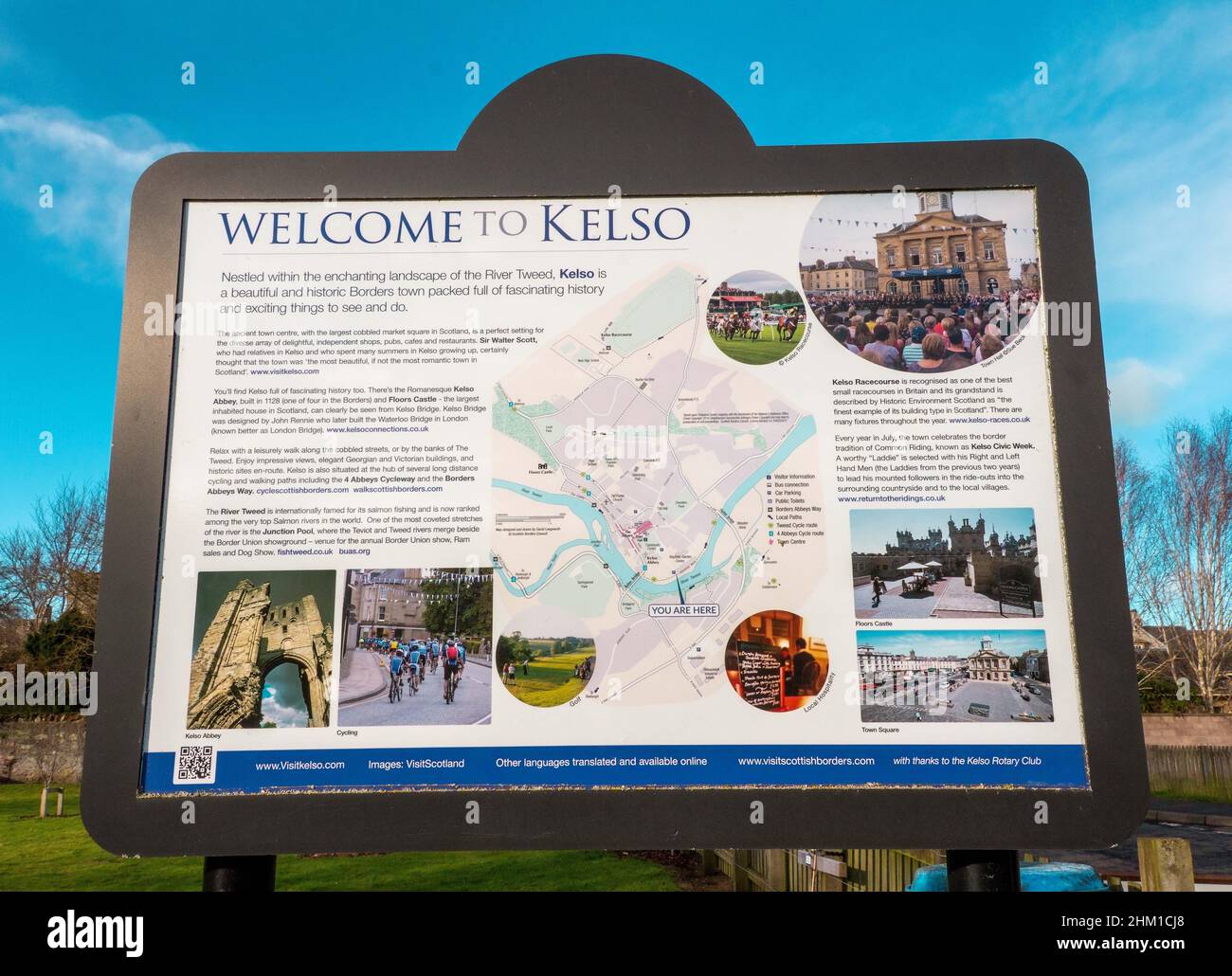 Welcome sign for Kelso giving information you may find useful, Kelso ...